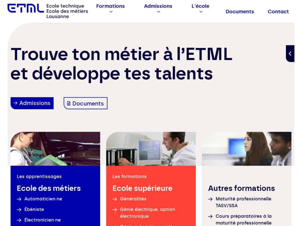 École Technique - École Des Métiers Lausanne, École Supérieure (ETML ES ...
