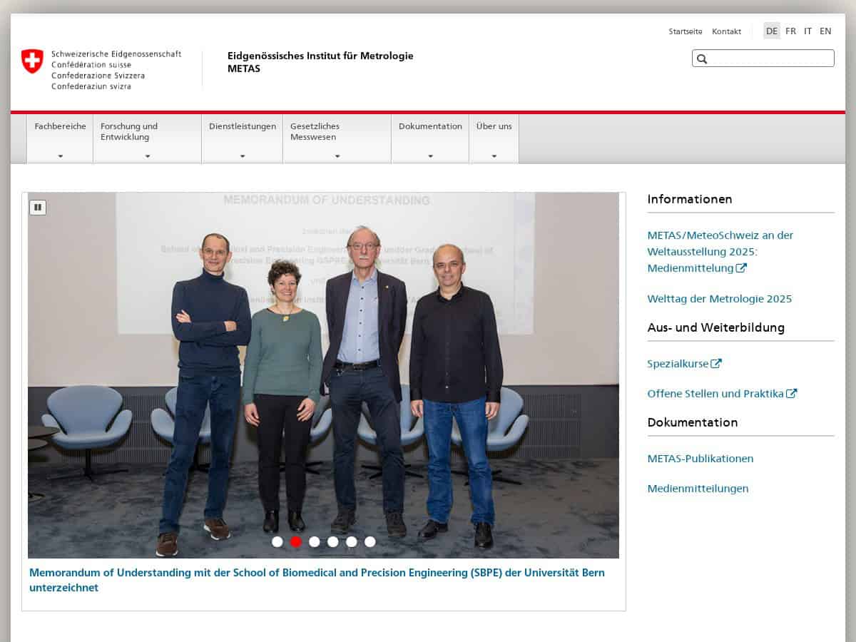 Swiss Federal Institute Of Metrology (METAS) | Innovation.world